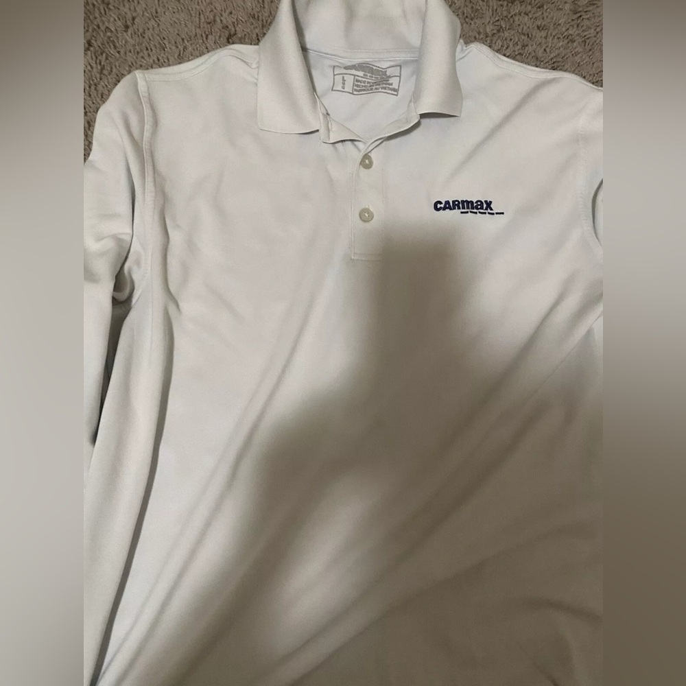 Carmax Uniform Employee White Long Sleeve Polo Size L… - Gem